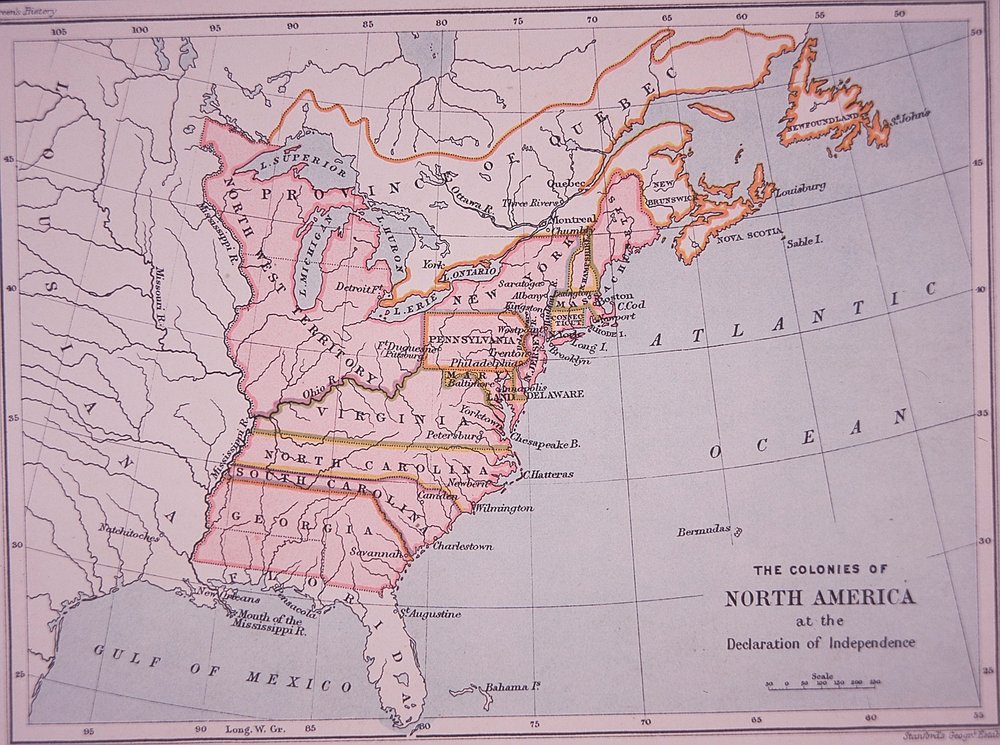 The Colonies of North America at the Declaration of Independence