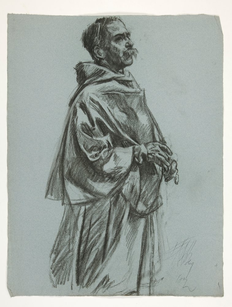 Figure study for King Arthur by Edwin Austin Abbey