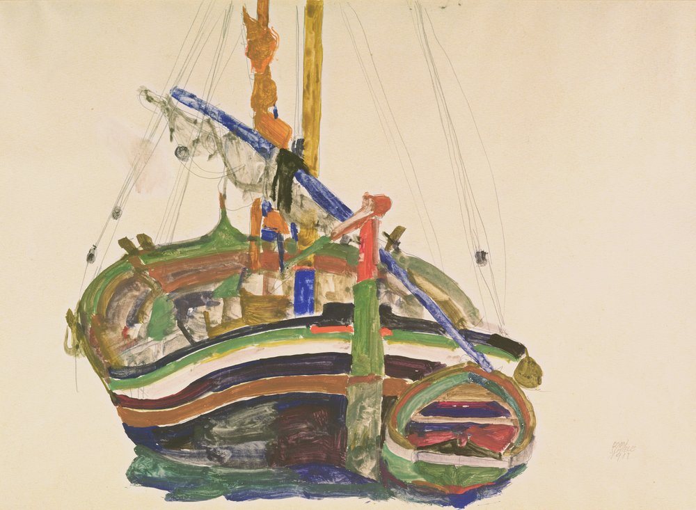 Trieste Fishing Boat by Egon Schiele: Buy fine art print