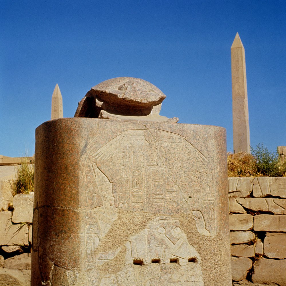 Sacred Scarab Statue in the Temple of Amun, Erected by Amenhotep III ...