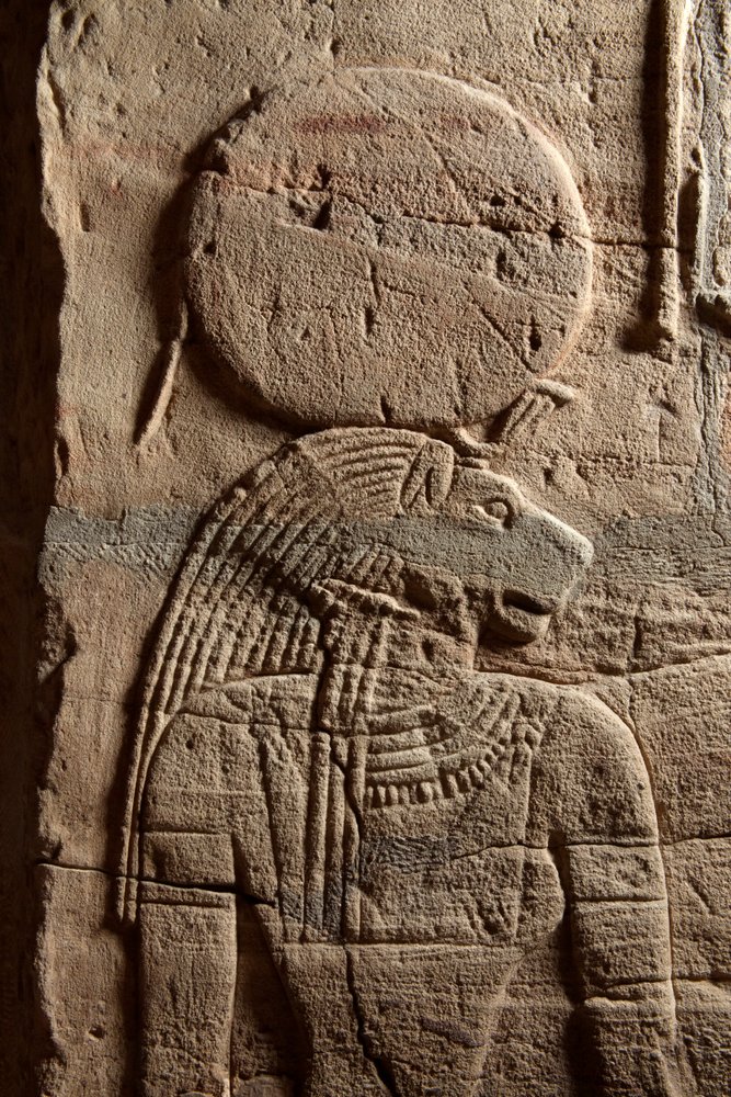 Relief on a shrine erected by Pharaoh Taharqa in the court of the ...