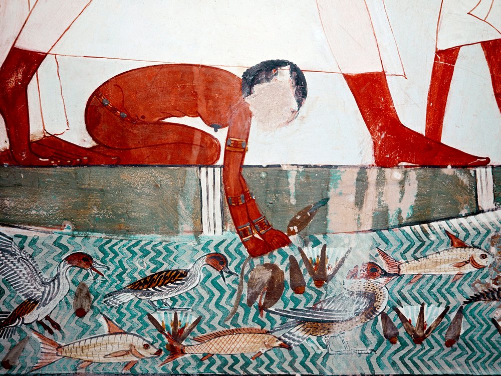 Tomb of Menna: Fish Scene (detail) by Egyptian 18th Dynasty