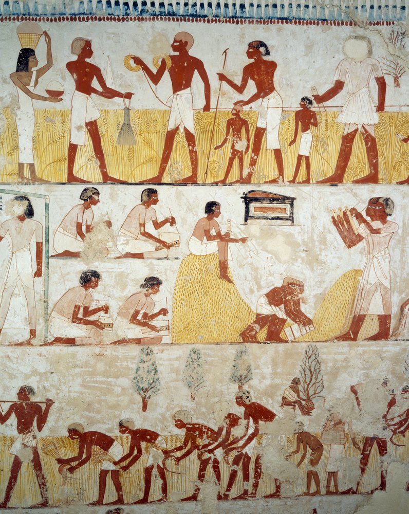 Harvesting Crop, Threshing and Winnowing of Grain (detail)