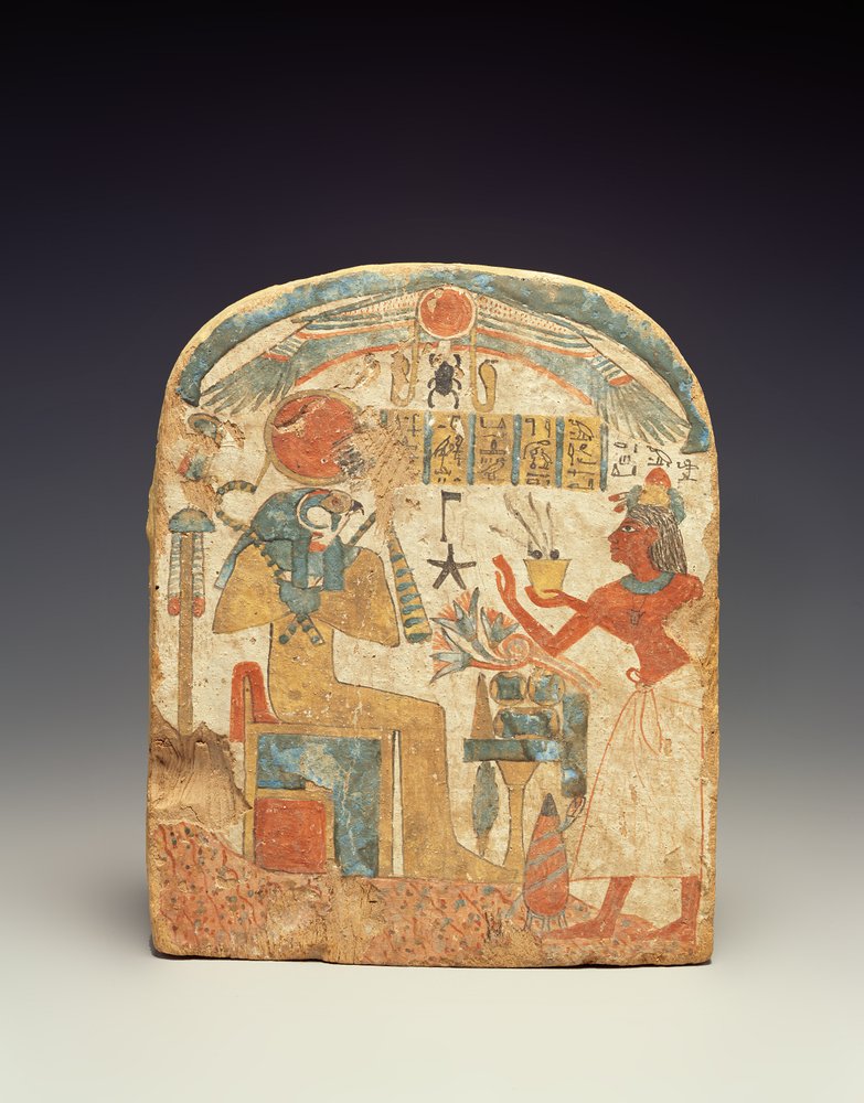 Stelae depicting the deceased before Horus, from Luxor, New Kingdom