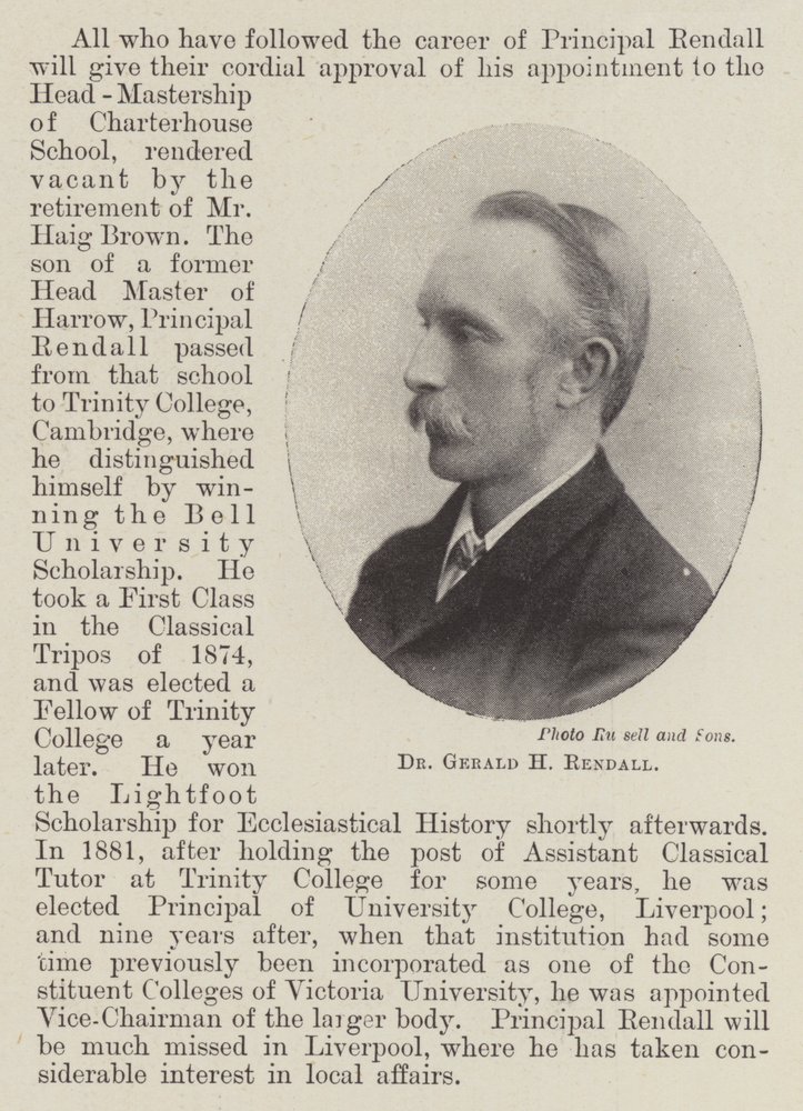 Dr. Gerald H. Rendall by English Photographer