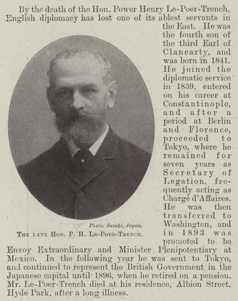 The late Honourable P H Le-Poer-Trench