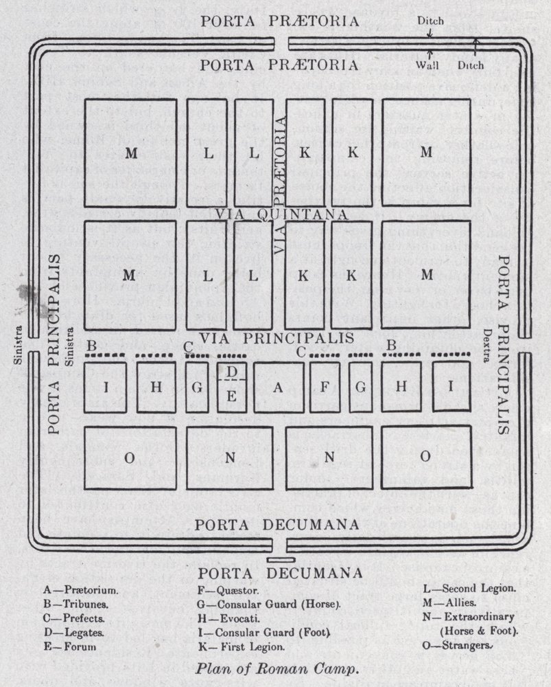 Plan of Roman camp by English School: Buy fine art print