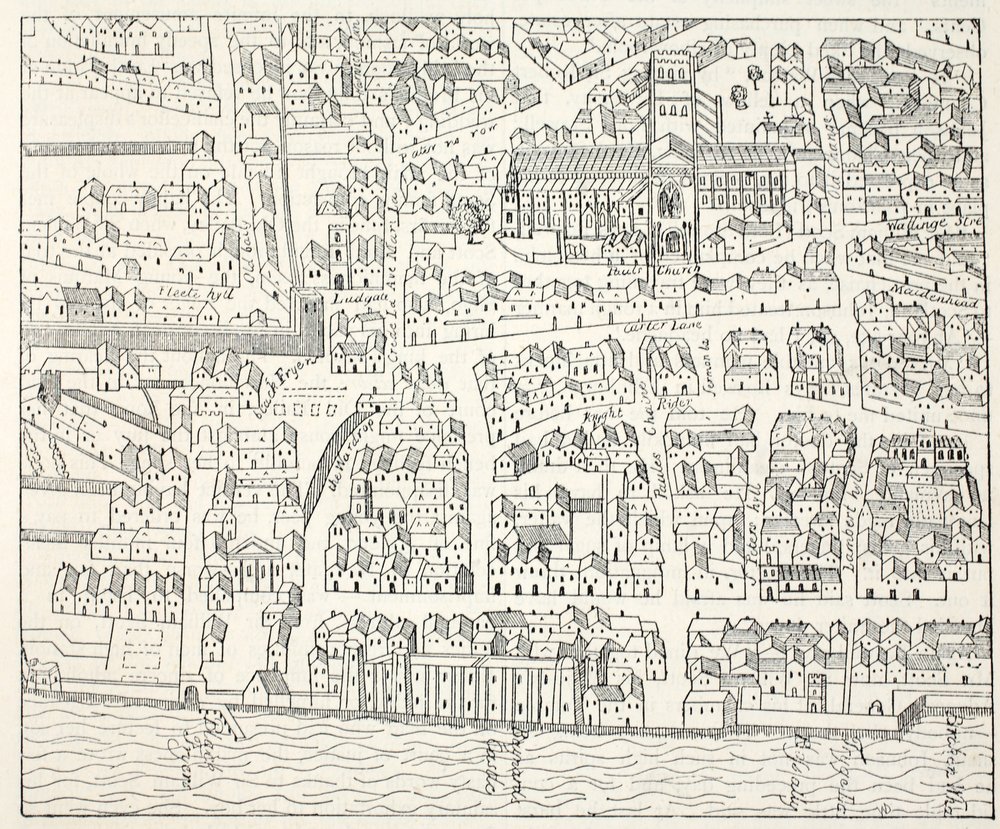 St Paul's and Neighbourhood, from Aggas Plan