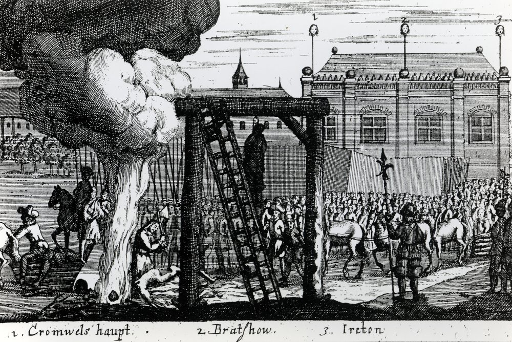 The Execution of Oliver Cromwell, John Bradshaw and Henry Ireton, c.1661