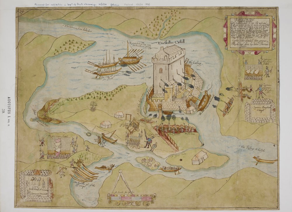 The Siege of Eniskillen Castle by English School