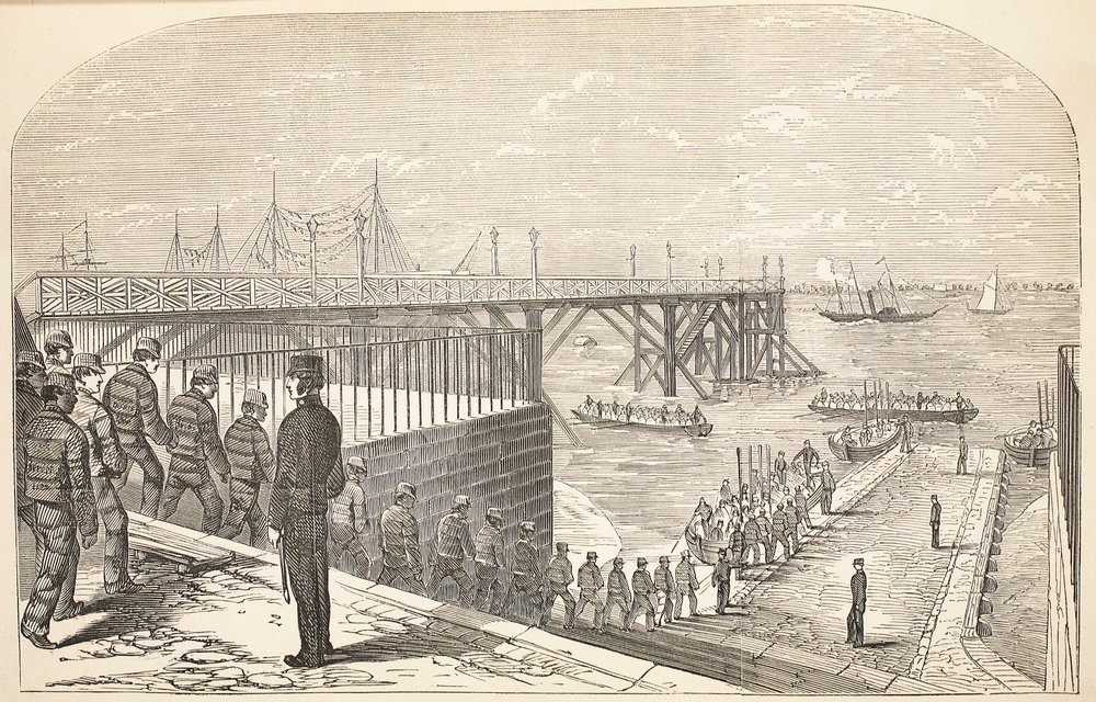 The convicts returning to the hulks from their labour in the Arsenal ...
