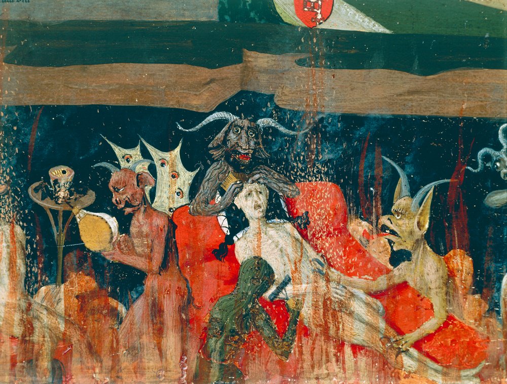 Demons and Damned in Hell (detail) by Enguerrand Quarton