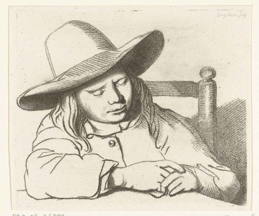 Sleeping Boy with Hat by Ernst Willem Jan Bagelaar