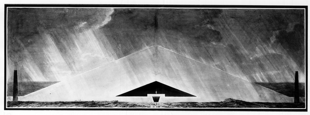 Funeral monument characterizing the genre of shadow architecture