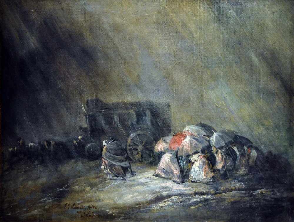 The Coach Under the Storm by Eugenio Luca y Velasquez