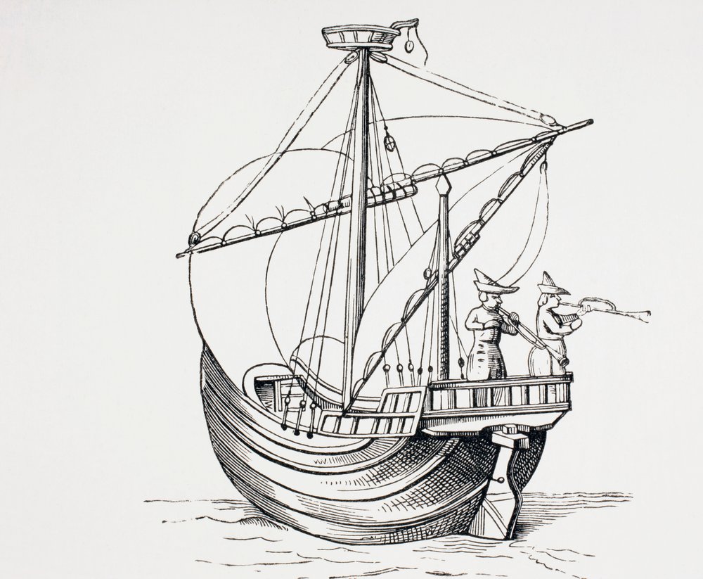 Fifteenth Century Sailing Ship by European School