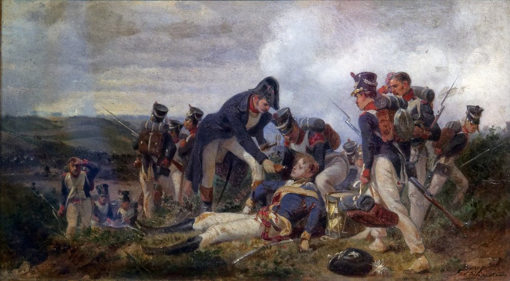 A Line Infantry Rifle Officer Rescuing A Lieutenant Of The British 13th