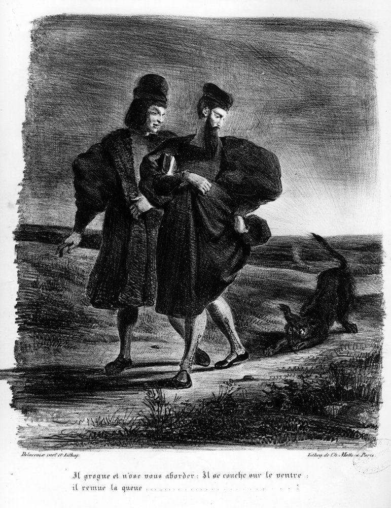 Faust and Wagner, Illustration for Faust by Goethe