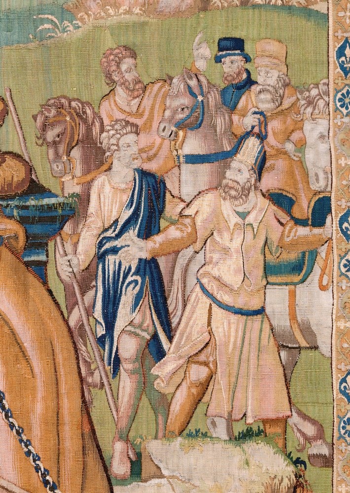 Flemish tapestry. Alexander is offered a crown. Atelier of Oudenaarde ...