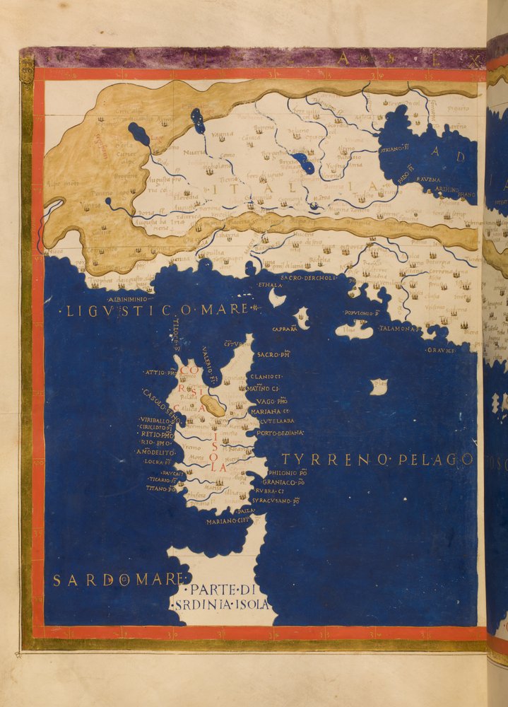 Map of Italy based on Ptolemy's Geographia