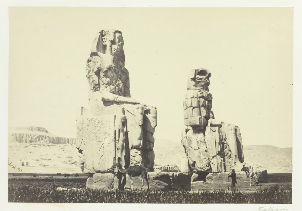 The Statues of Memnon, Plain of Thebes by Francis Frith