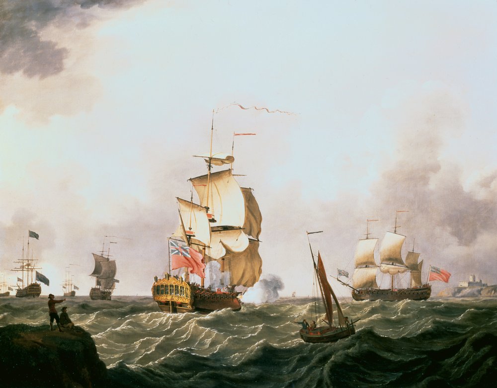 A Red Squadron's Flagship Announcing her Arrival