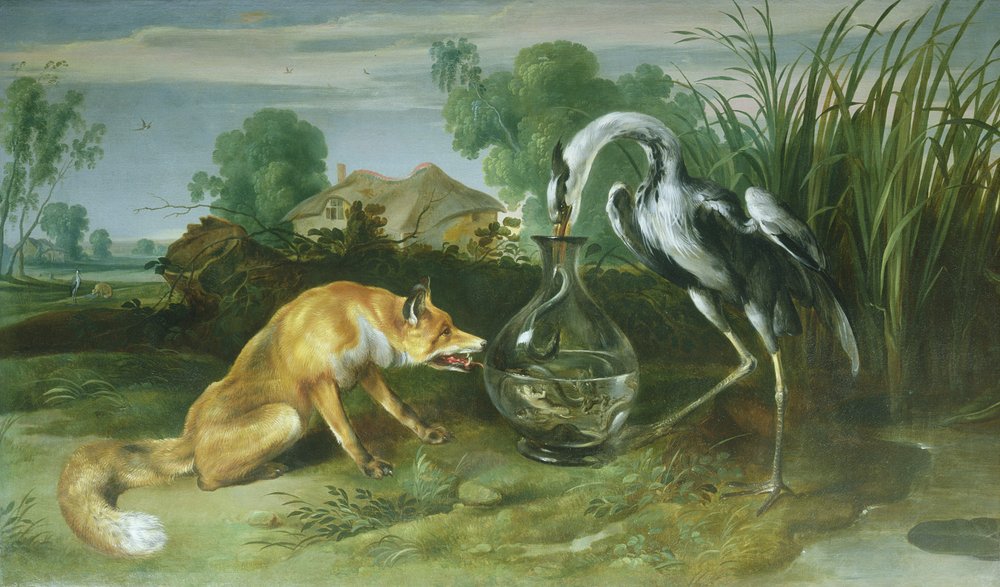 The Fox and the Crane from Aesop's Fables