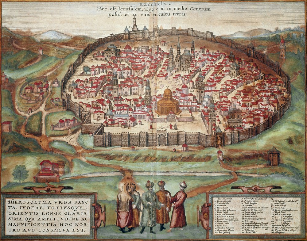 Map of Jerusalem by Franz Hogenberg: Buy fine art print