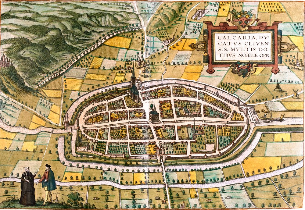 Plan of Kalkar, Germany by Franz Hogenberg: Fine art print