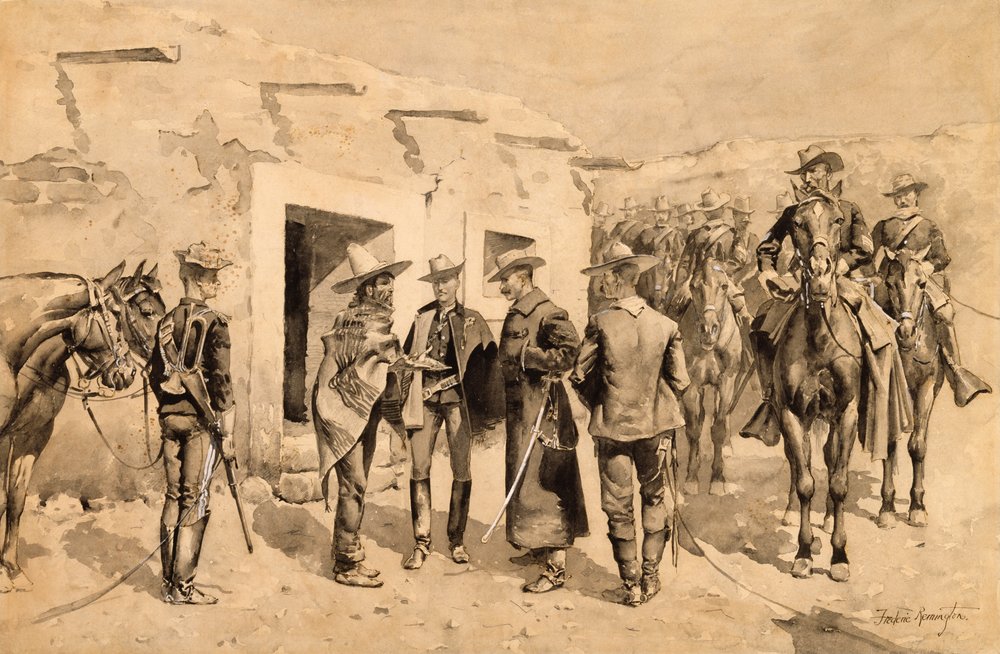 U.S. Cavalry Hunting Garza Men on the Rio Grande, c.1892