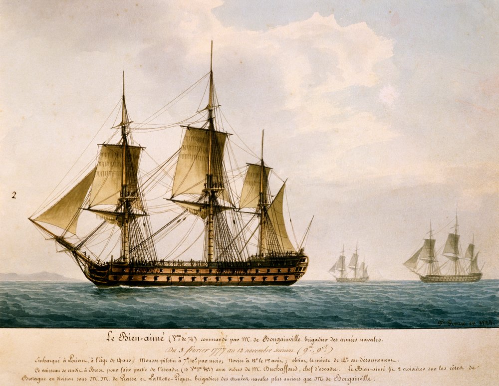 Louis Antoine, Count de Bougainville's ship Bien-Aime