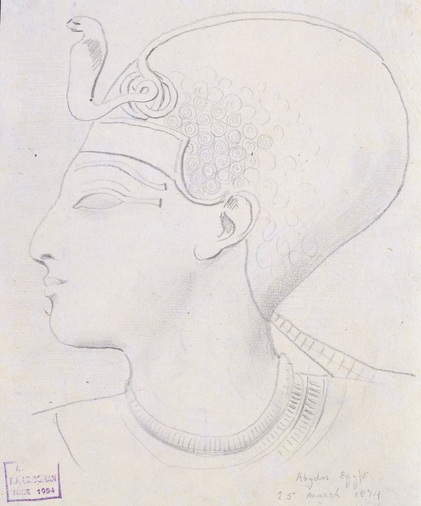 Study of a Relief of the Head of Seti I in the Temple of Seti I, Abydos