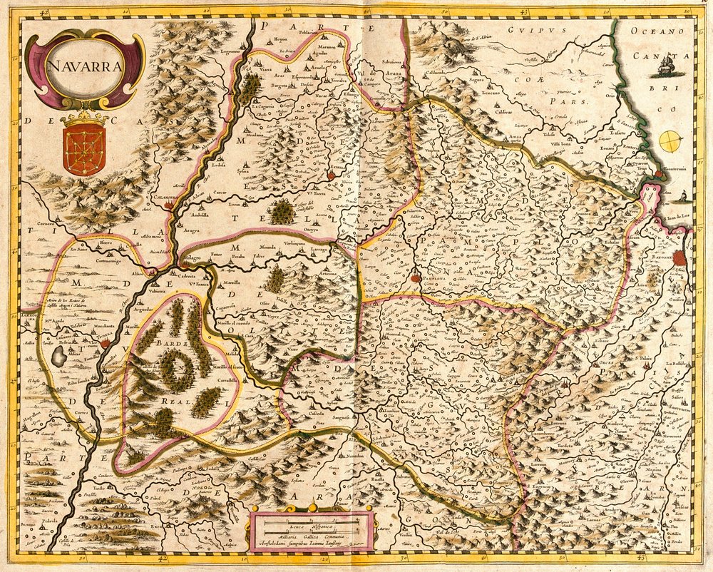 Map of the Kingdom of Navarre (France) by Frederick de Wit