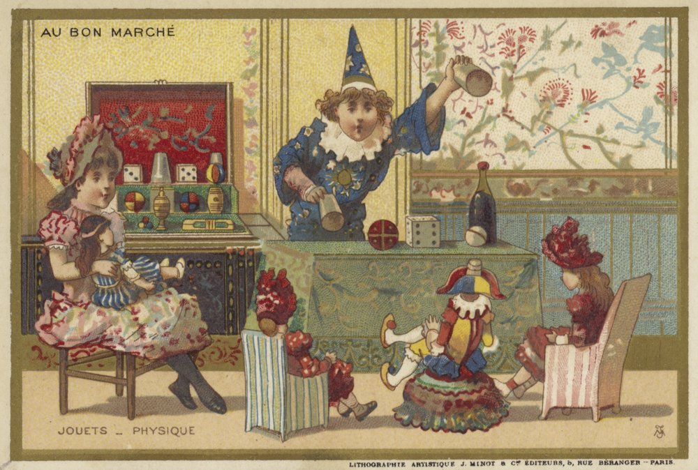 Au Bon Marche cards featuring children's games
