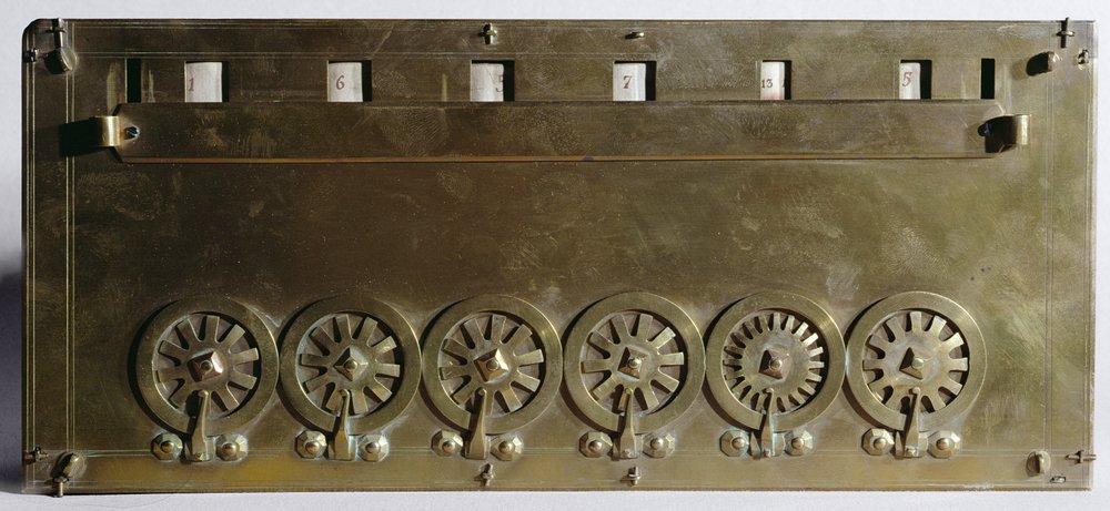 Calculating machine invented by Blaise Pascal in 1642