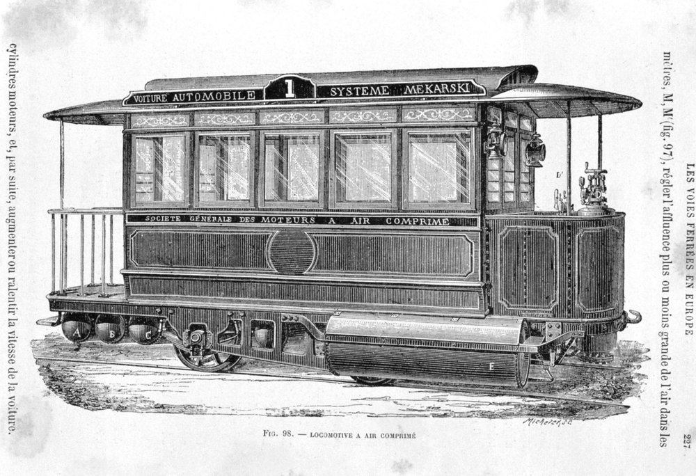 Compressed Air Tram Locomotive - in 'The New Conquests of Science' by ...