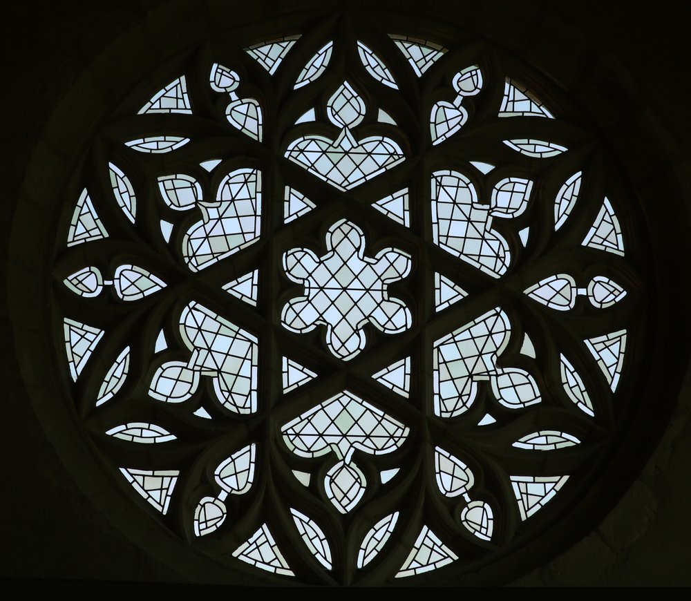 The rose window on the east wall of the south transept