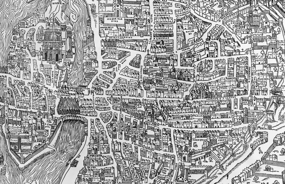 Detail from a Map of Paris in the Reign of Henri II