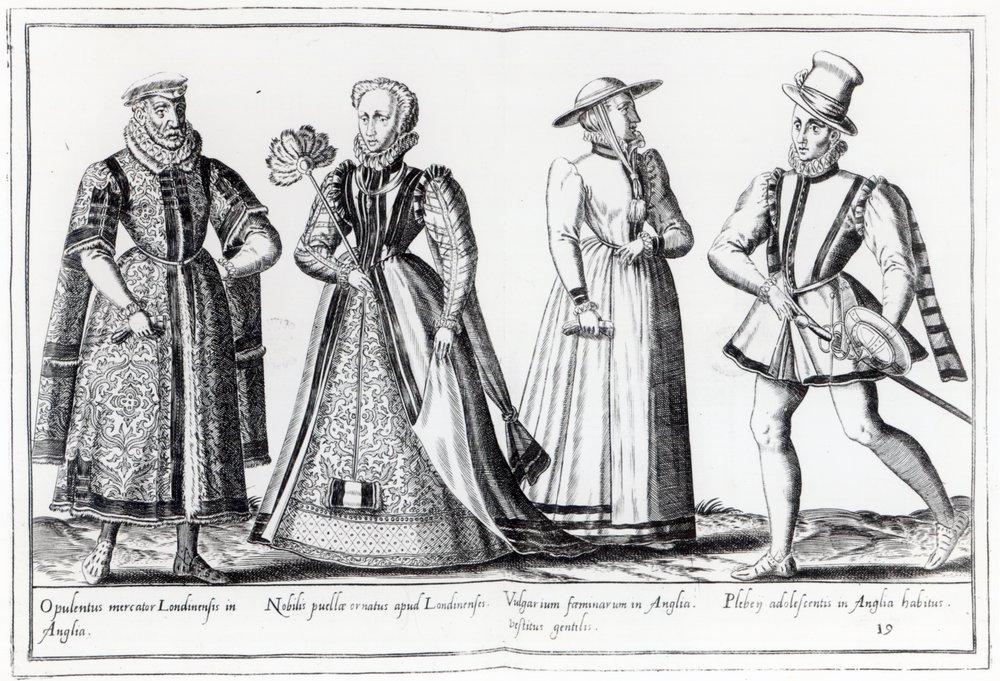 Fashion during the Tudor Period (engraving) by French School