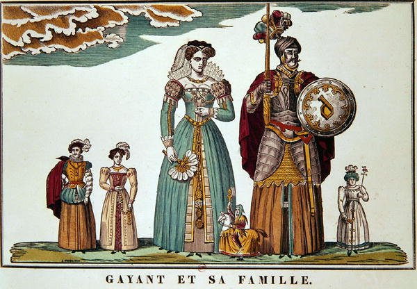 Gayant and his family, Imagerie de Lille by French School