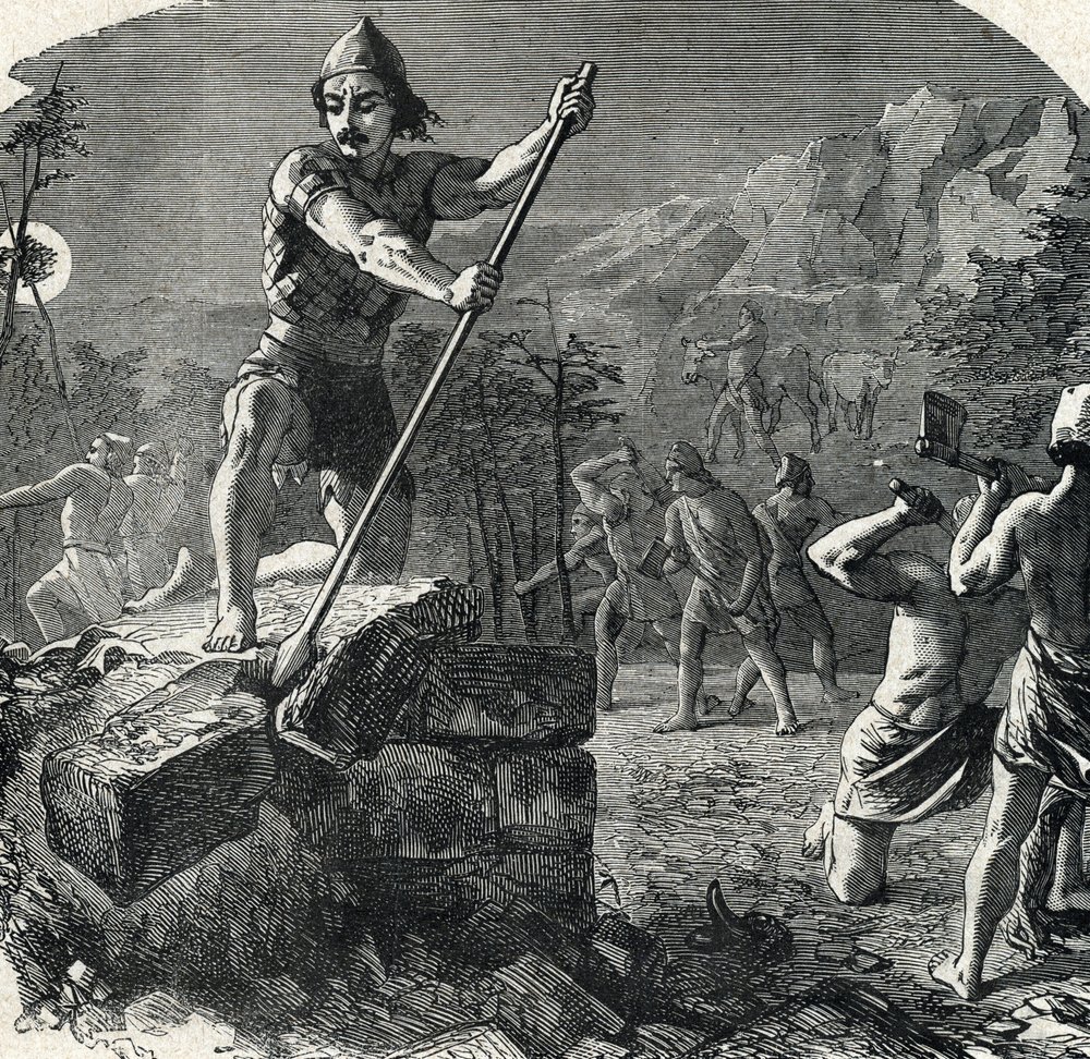 Gideon Destroying the Altar of Baal by French School