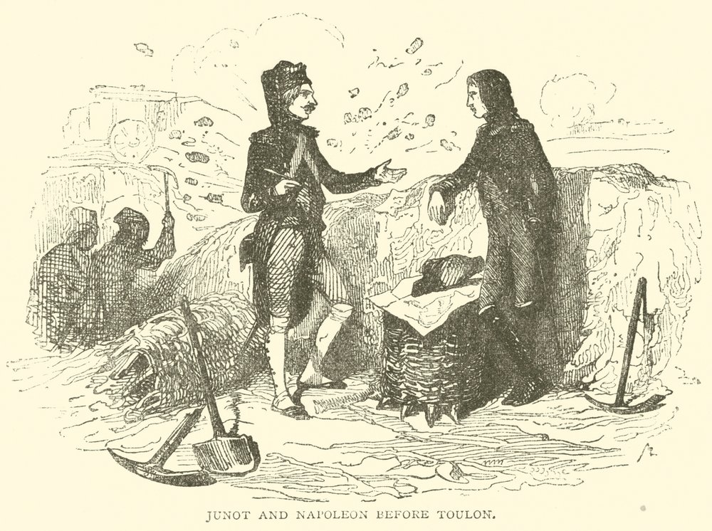 Junot and Napoleon before Toulon by French School