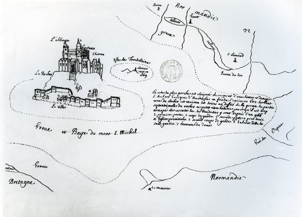 Map of the Bay of Mont Saint-Michel by French School