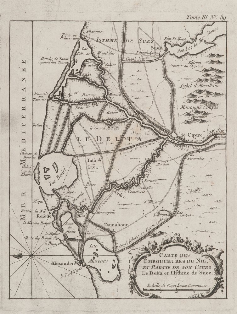 Map of the Nile Delta by French School: Buy fine art print