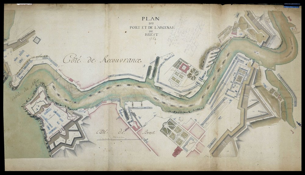 Map of the port and arsenal of Brest in 1754