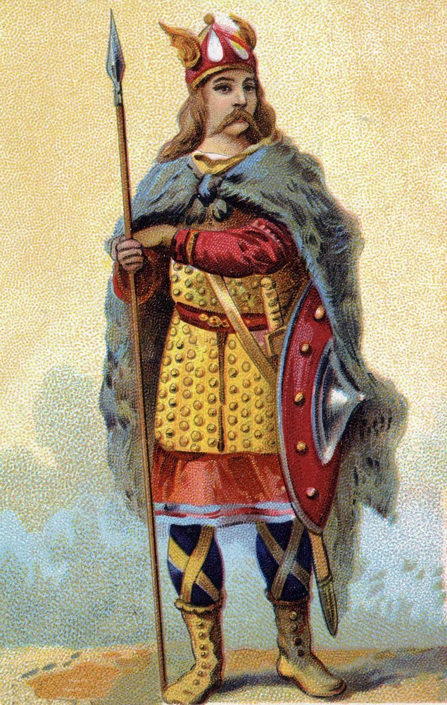 Portrait of Pharamond, king of the Salian Franks (reign between 420-428)