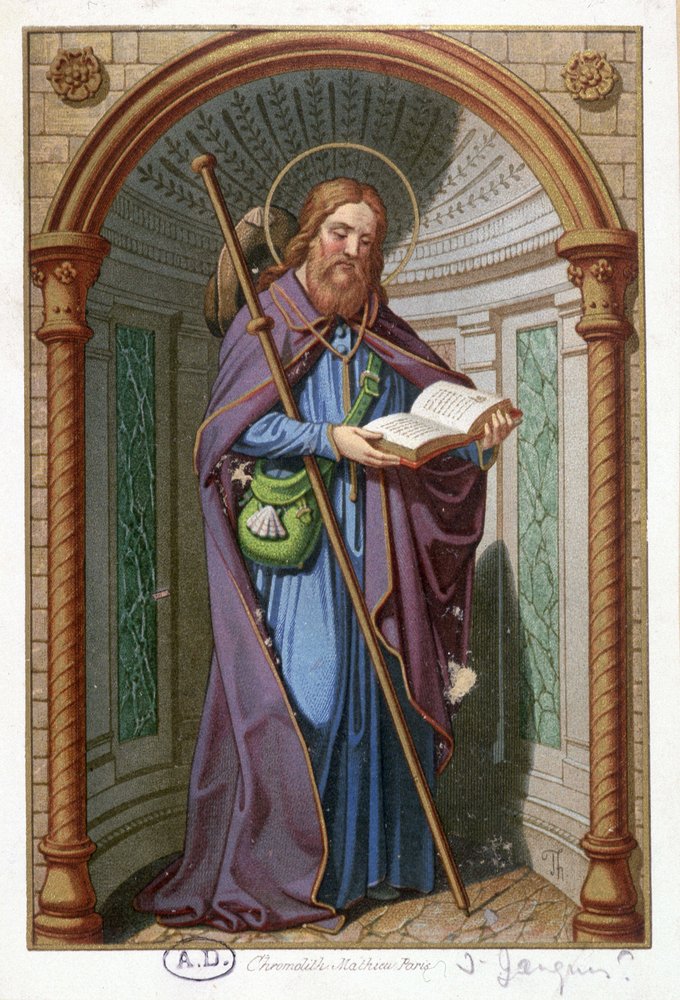 Portrait of Saint James the Major reading, France 19th century