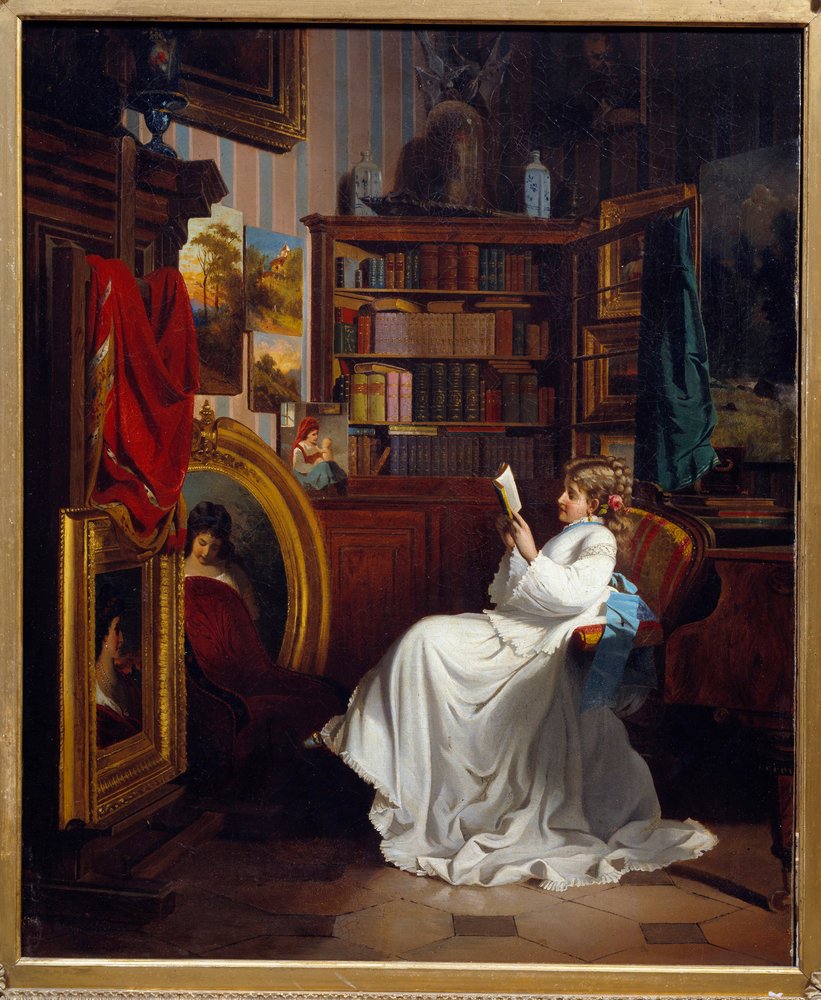 Girl Reading Painting