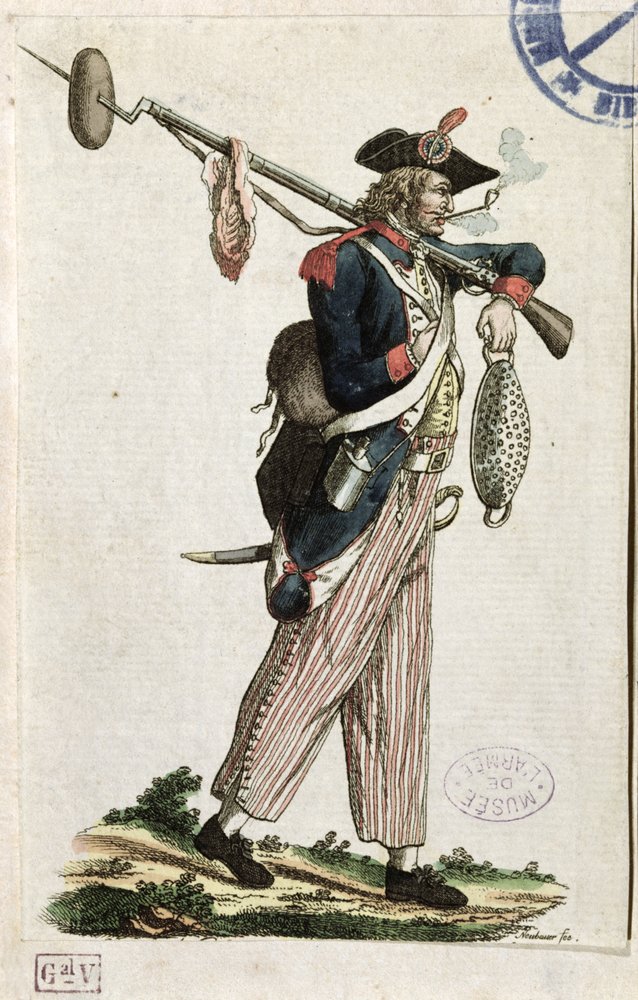 Soldier of the French Revolution Carrying a Bayonet with a Loaf of ...