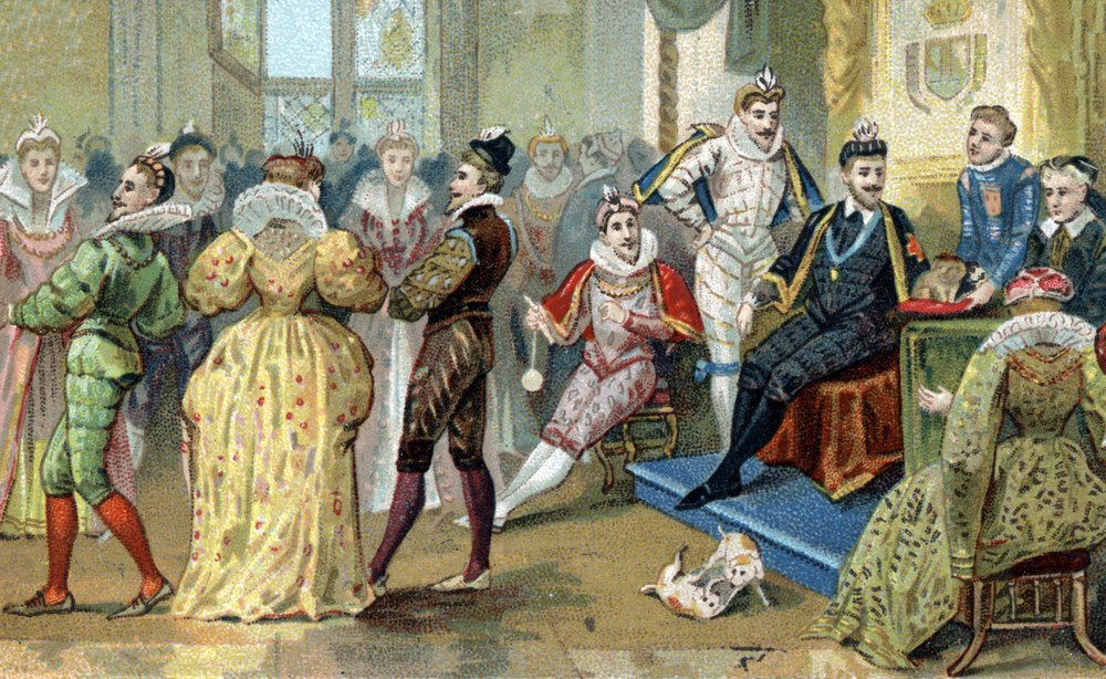 The King of France Henry III (1551-1589) surrounds his cuties